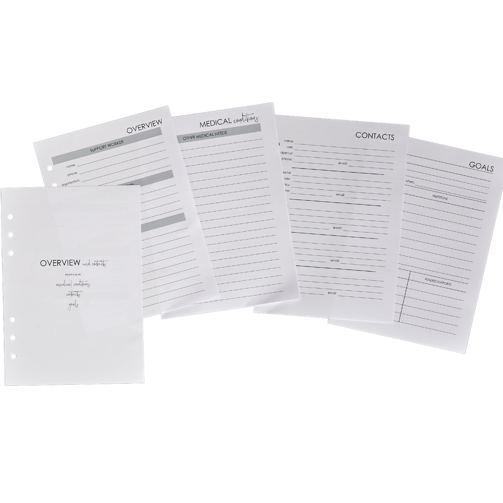 A5 NDIS Support Planner bundle - Planner and Dividers included ...