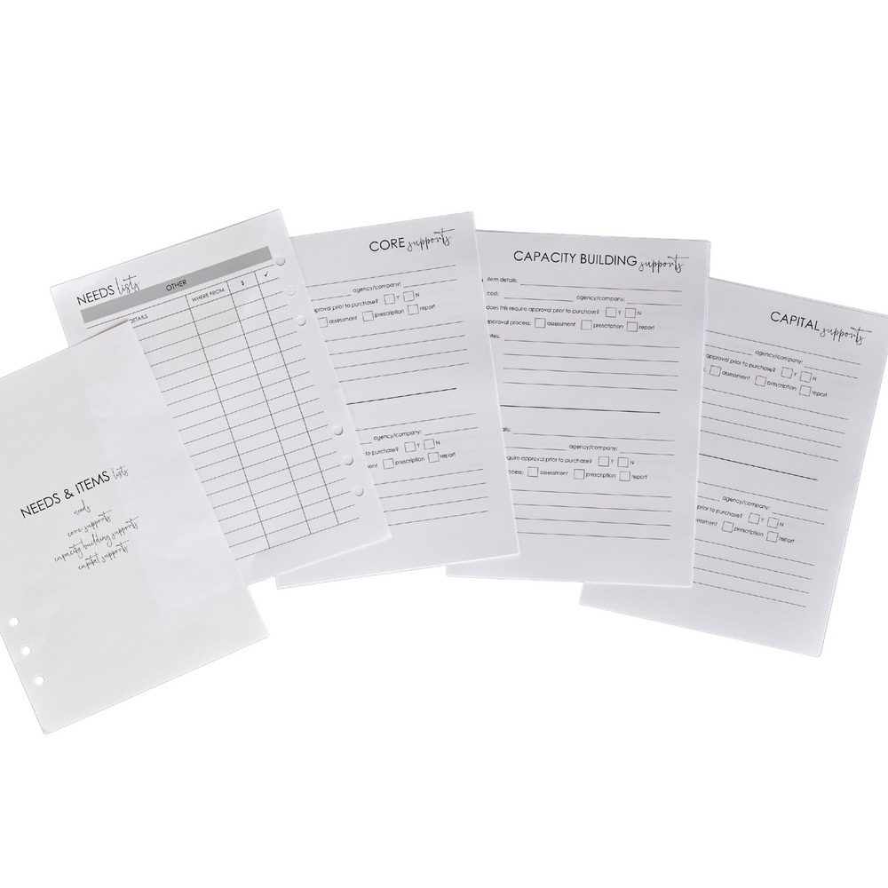 A5 NDIS Support Planner bundle - Planner included - Planner Peace