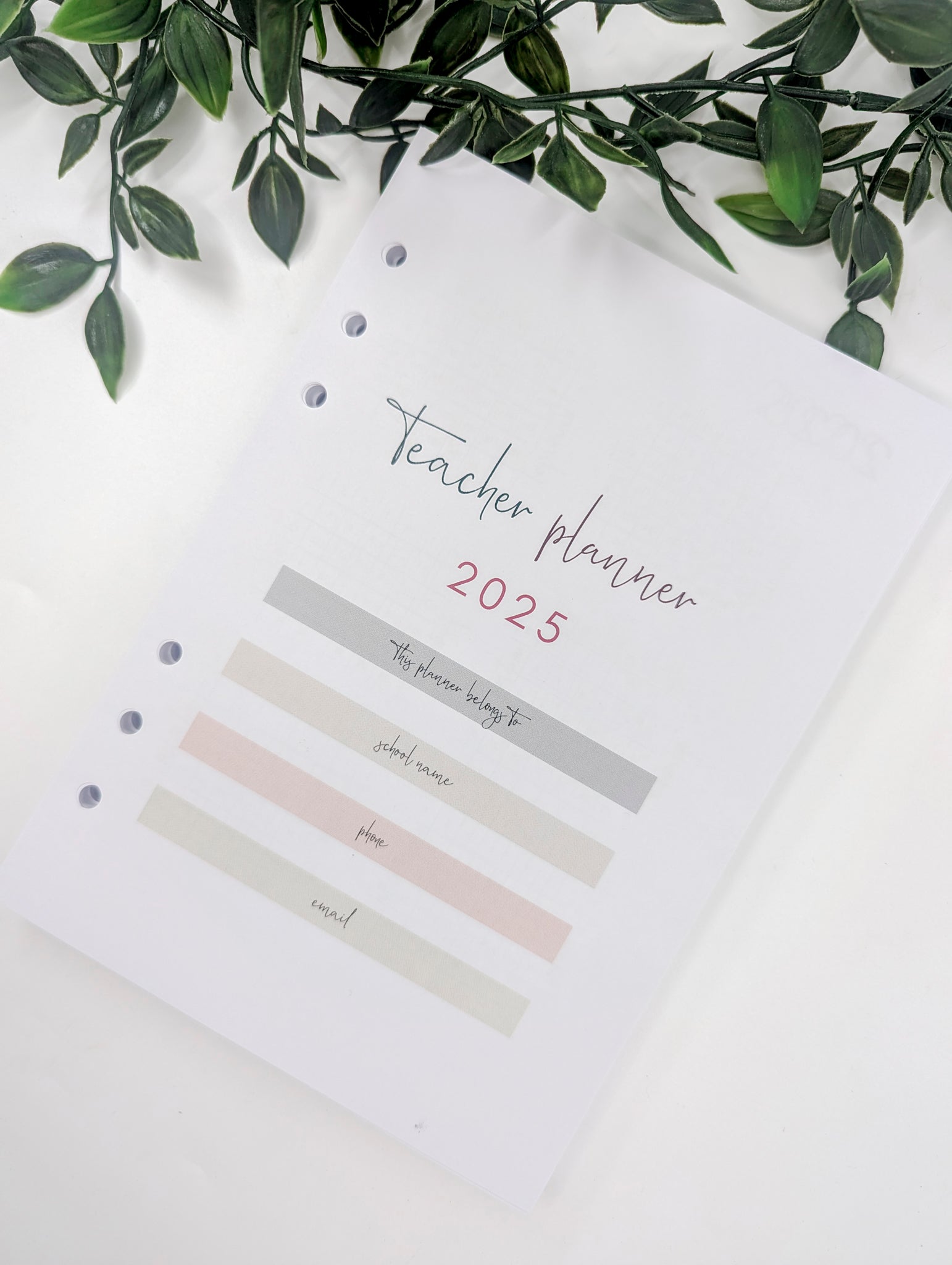 Teacher Planner Insert Pack (2024) - Planner Peace