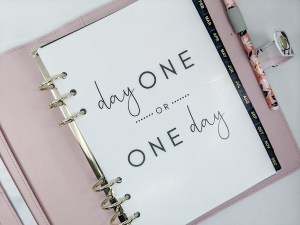 Day One or One Day Dashboard from Chasing Planner Peace - Planner Peace