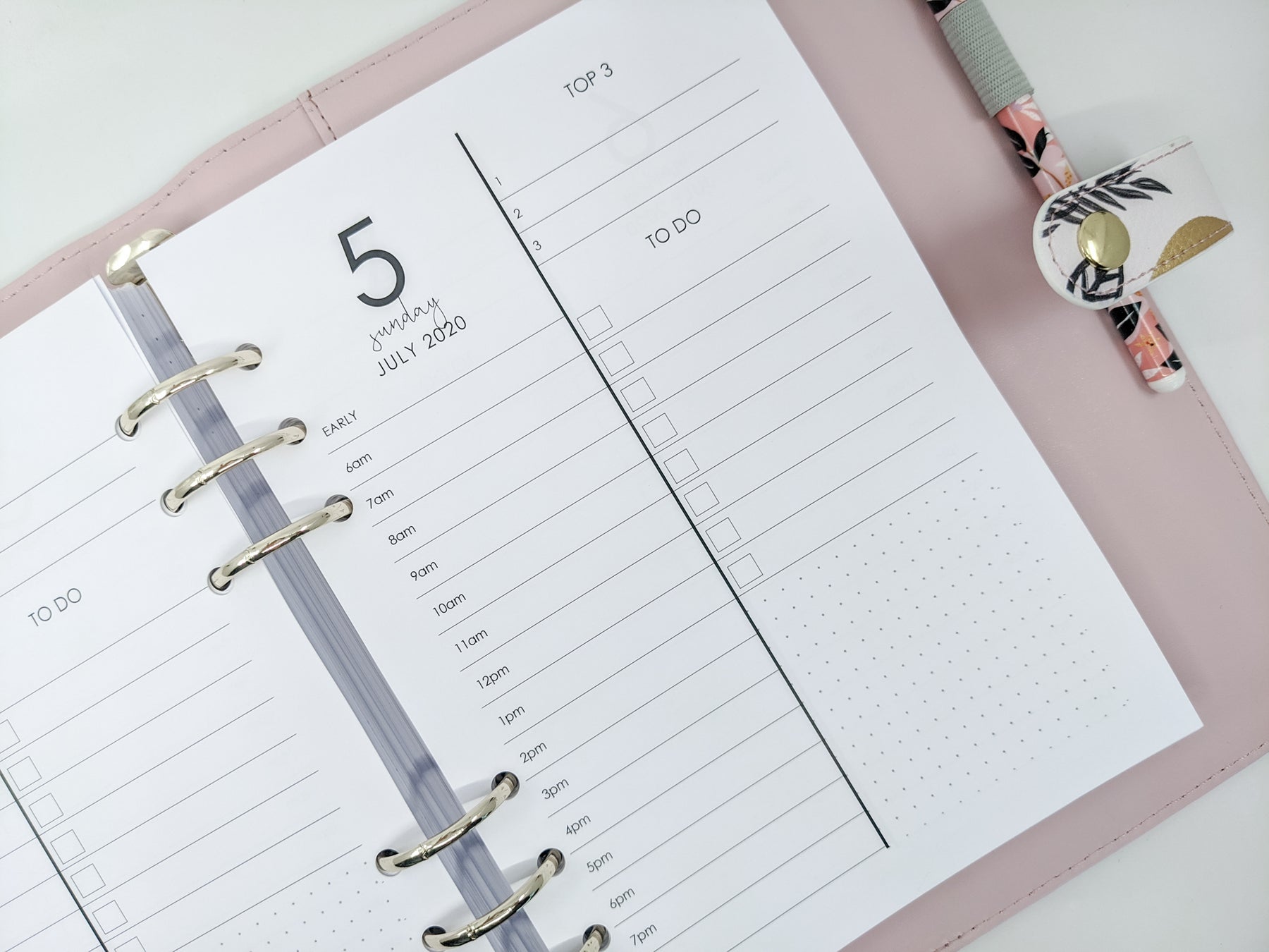 Daily Planner Inserts Monochrome Style - for A5 planners printed in ...