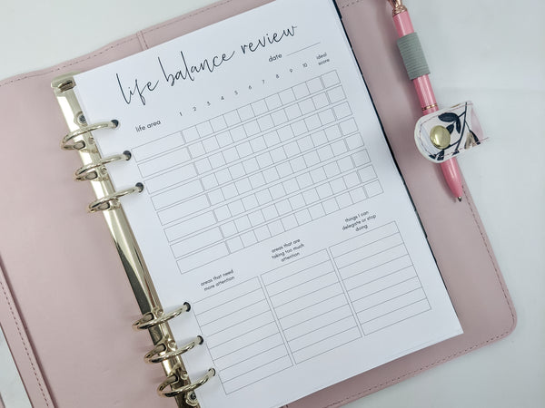 A5 Life Balance Planner Refill for A5 planners by Planner Peace Australia