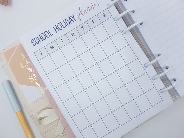 B6 School Holiday Planner Inserts - Planner Peace