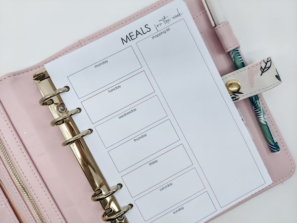 B6 Shopping List & Meal Planner Inserts for B6 Planners - Planner Peace