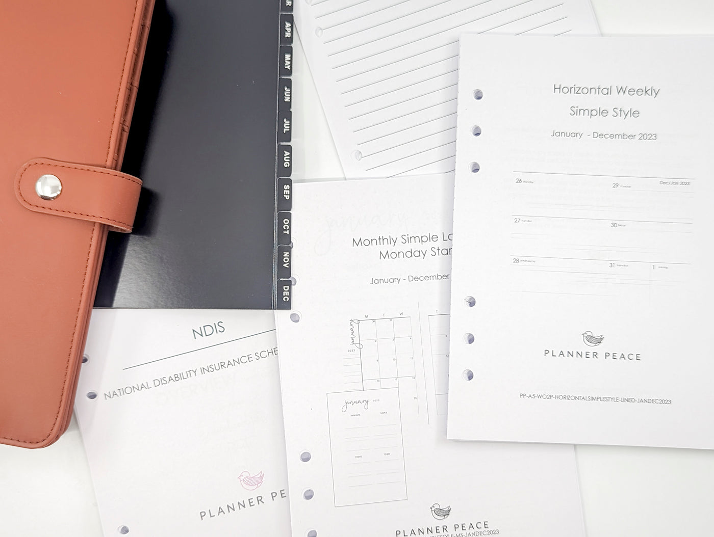 A5 NDIS Support Planner bundle - Planner included - Planner Peace
