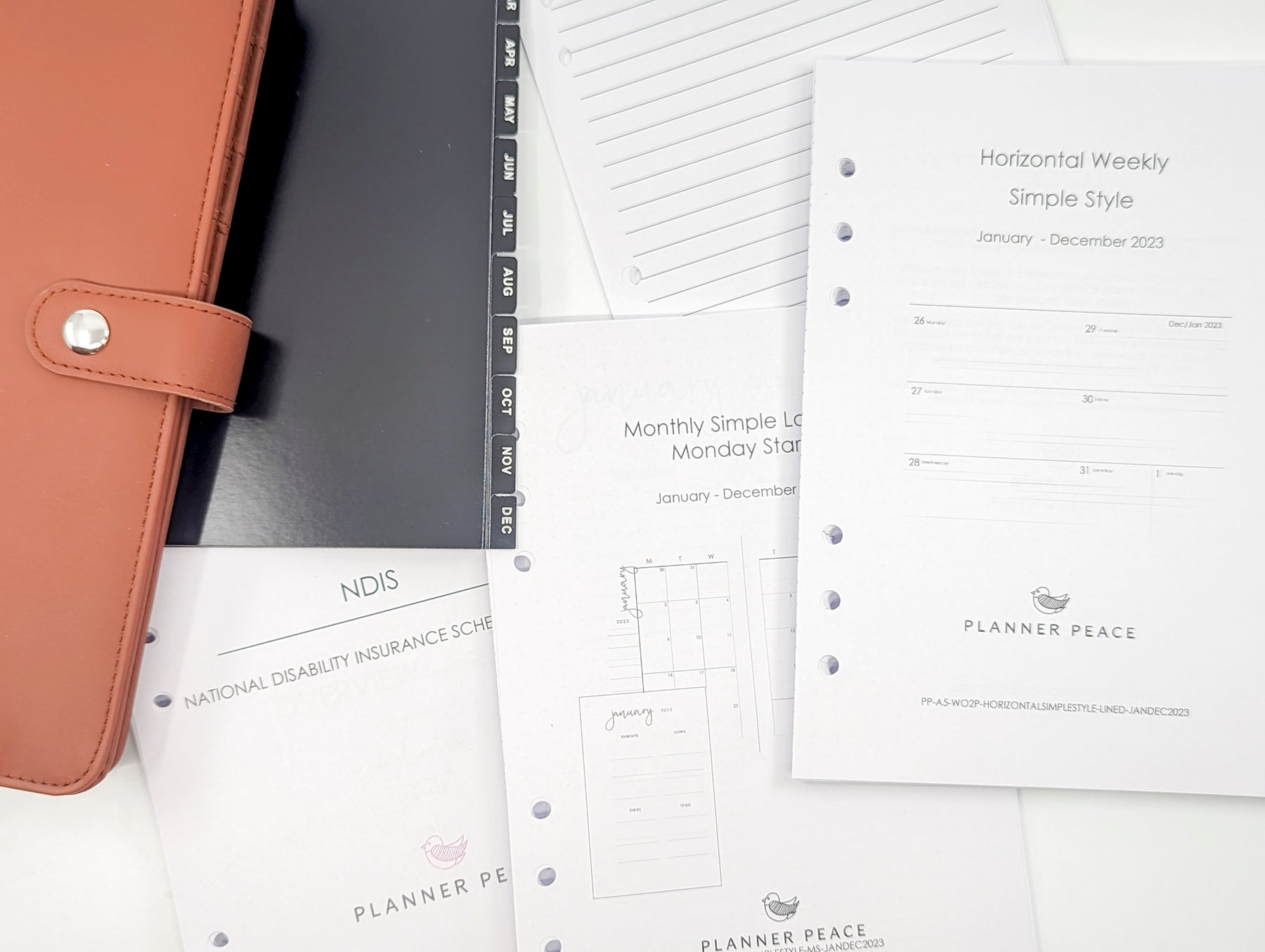 A5 NDIS Support Planner bundle - Planner included - Planner Peace